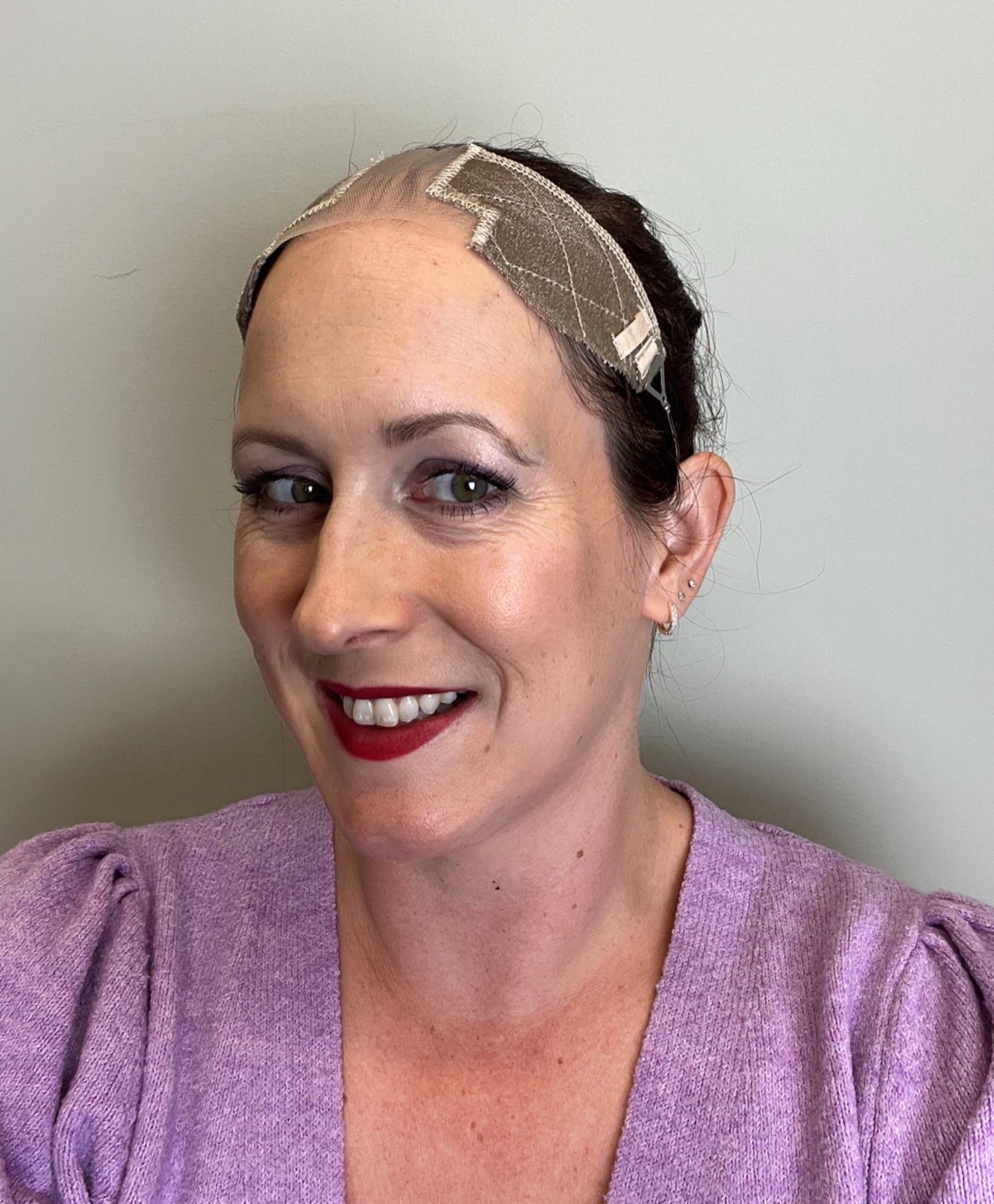 Lace front wig and topper grips on a halo wire – HerHairMyHead